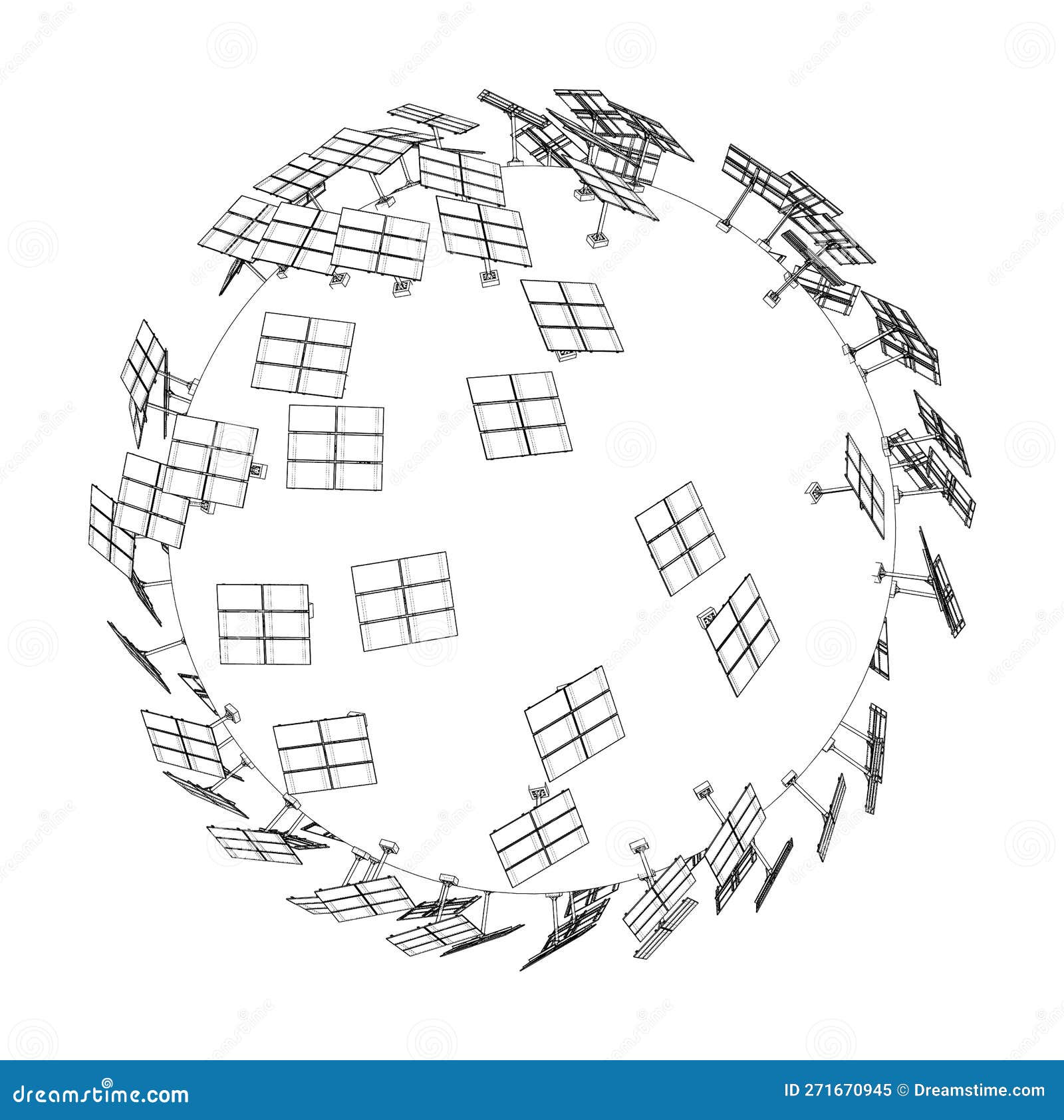 Solar Panels on Earth Concept Stock Illustration - Illustration of ...