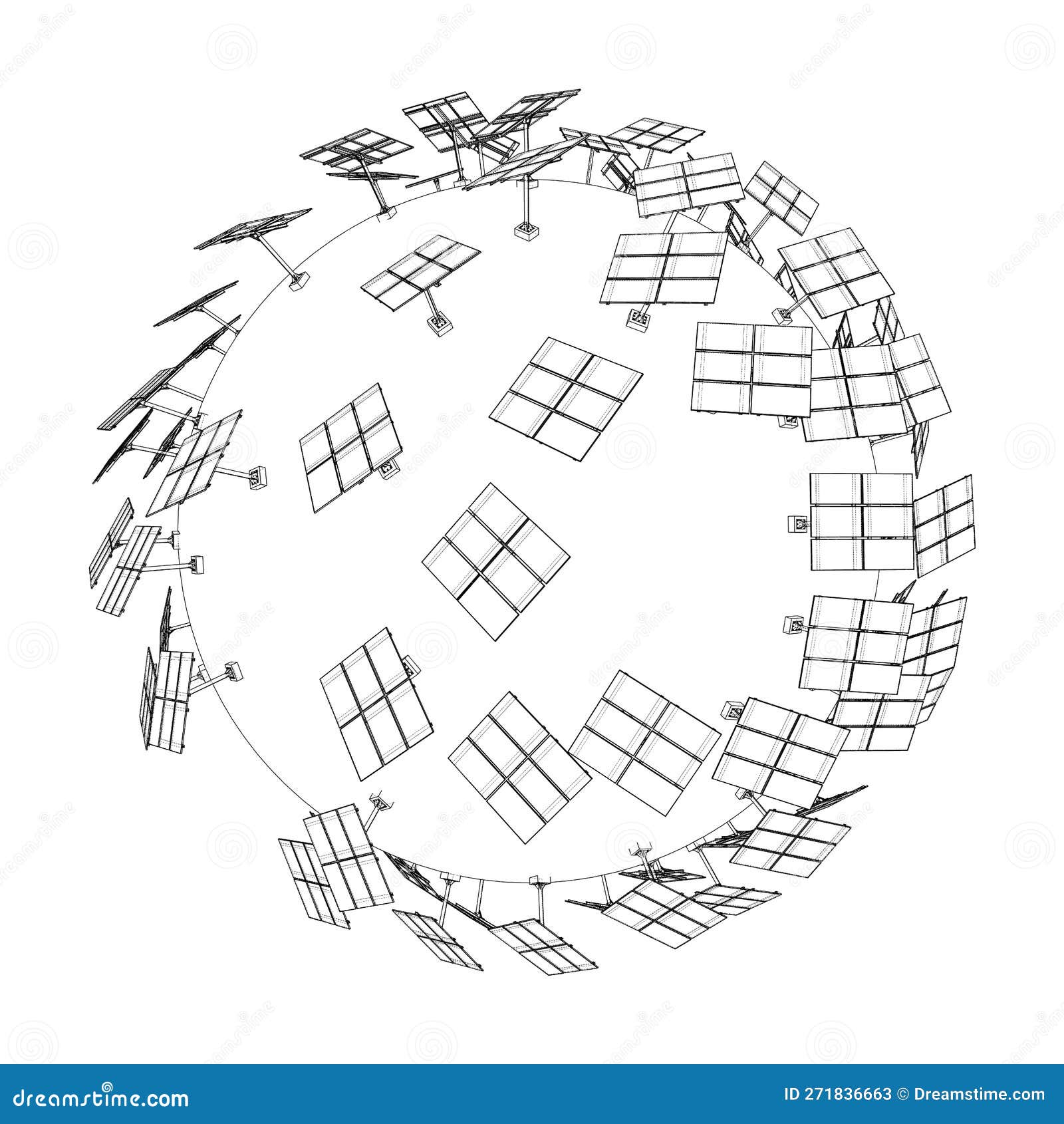 Solar Panels on Earth Concept Stock Illustration - Illustration of ...