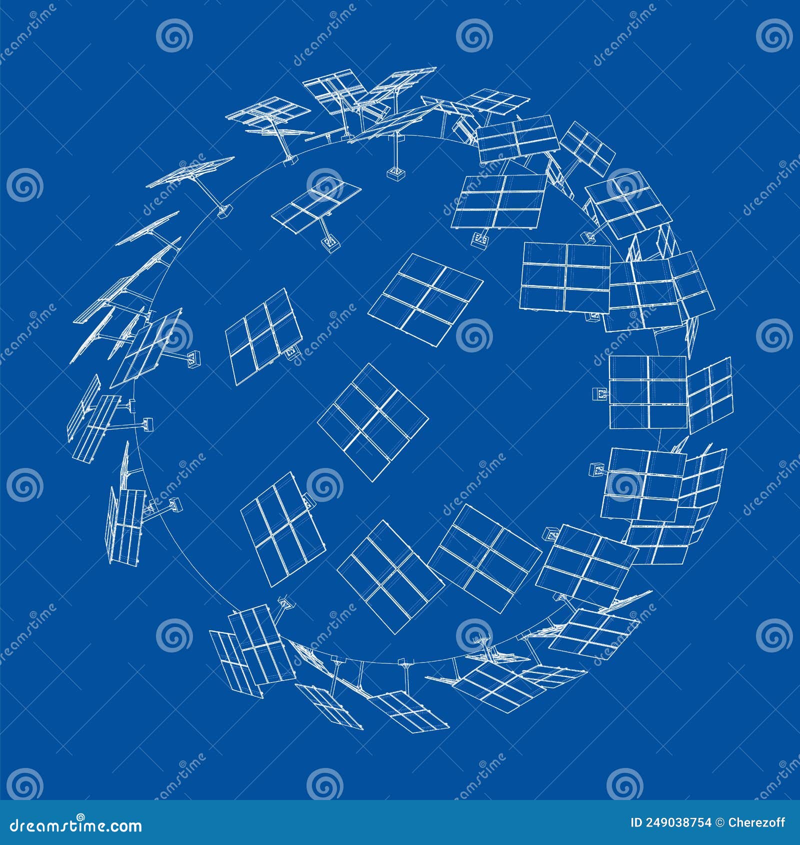 Solar Panels on Earth Concept. Vector Stock Vector - Illustration of ...