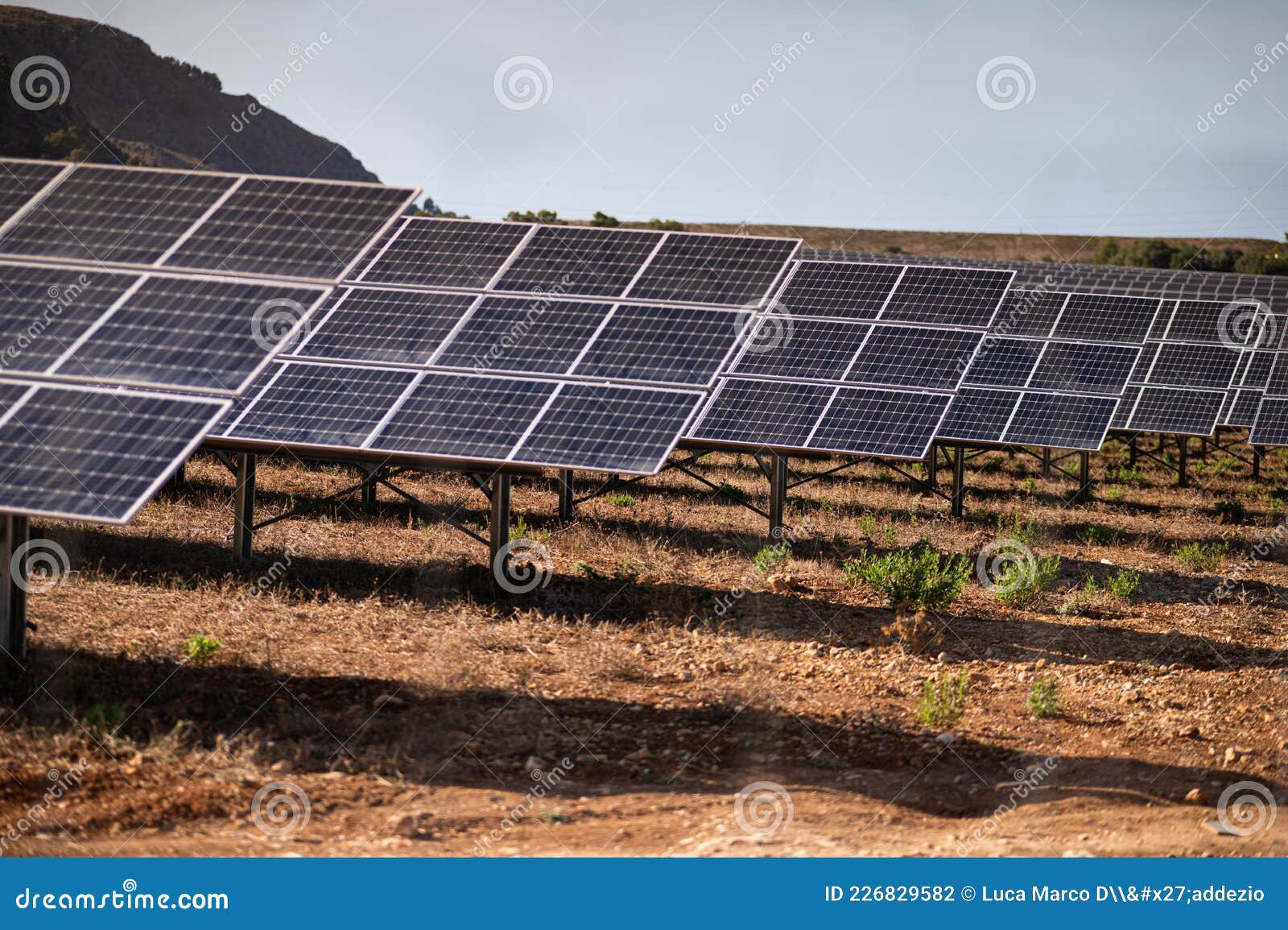 Solar panels field stock photo. Image of electric, panels - 226829582