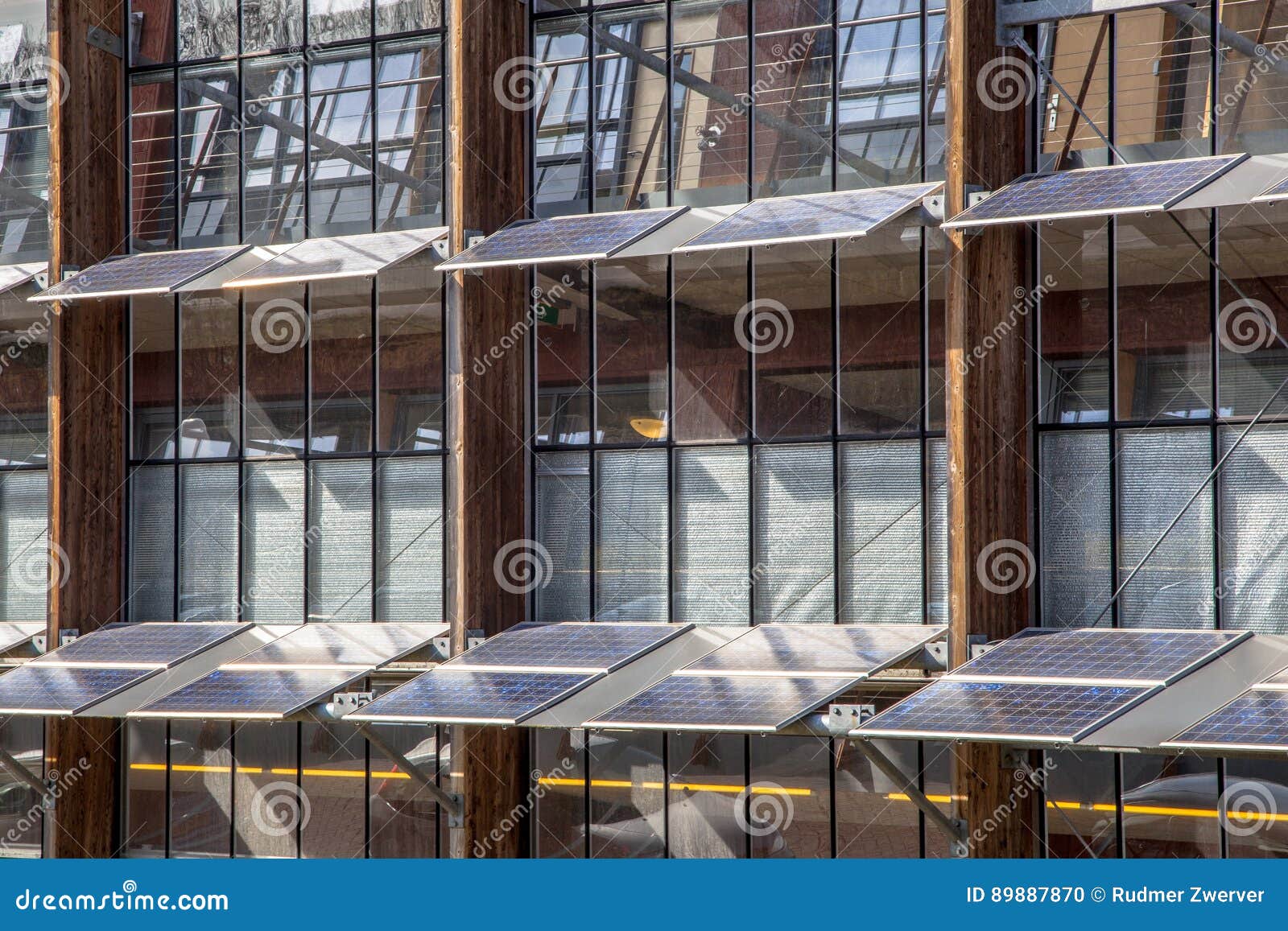 Solar Panels On Building Facade