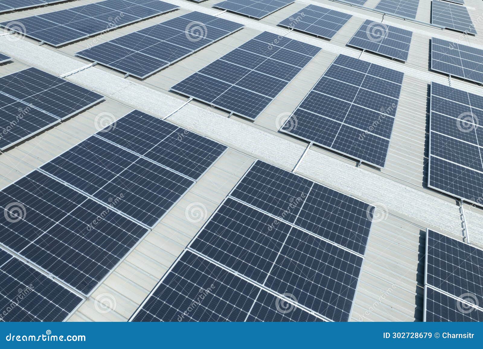 Solar Panels of Factory Rooftop Stock Image - Image of photovoltaic ...