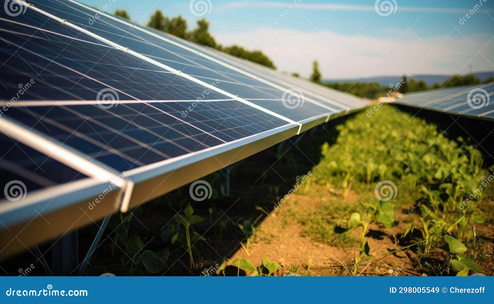 Solar panels on the farm stock image. Image of business - 298005549