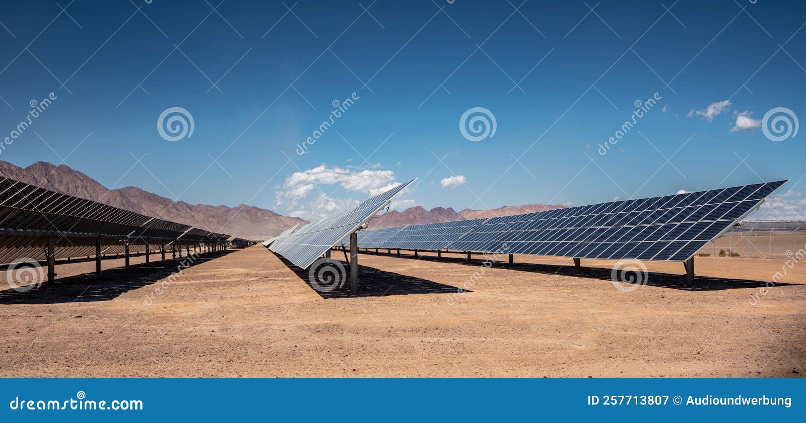 Solar Panels Field in Desert of Nevada Stock Image - Image of ...