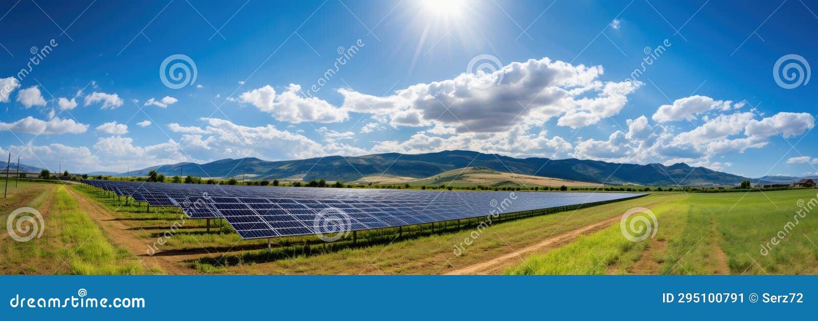 Solar panels in the field stock image. Image of power - 295100791