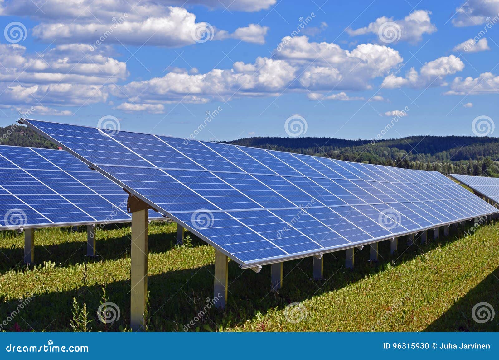 Solar panels on field. stock photo. Image of panels, photovoltaic ...