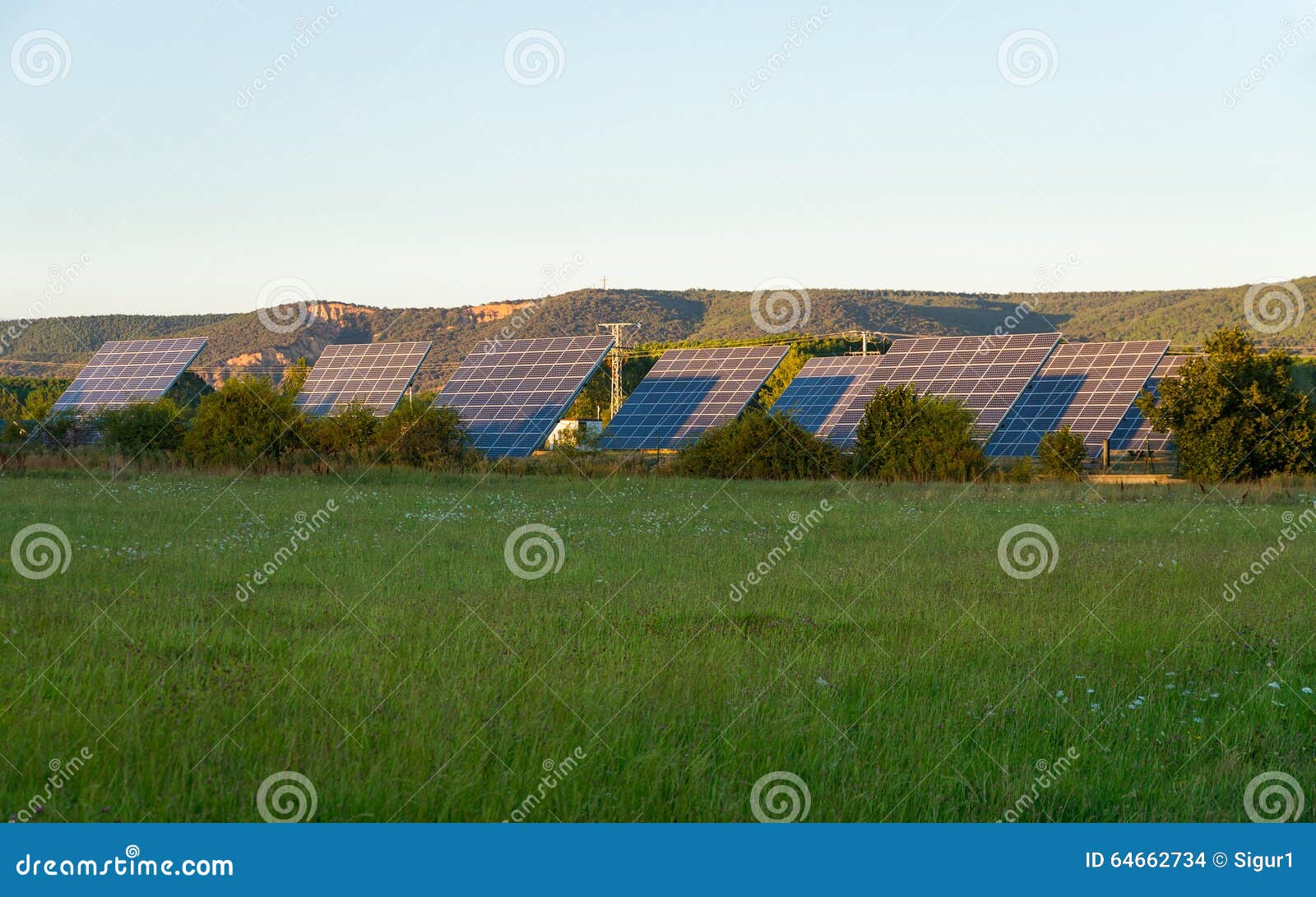 Solar Panels in the Field stock photo. Image of exterior - 64662734