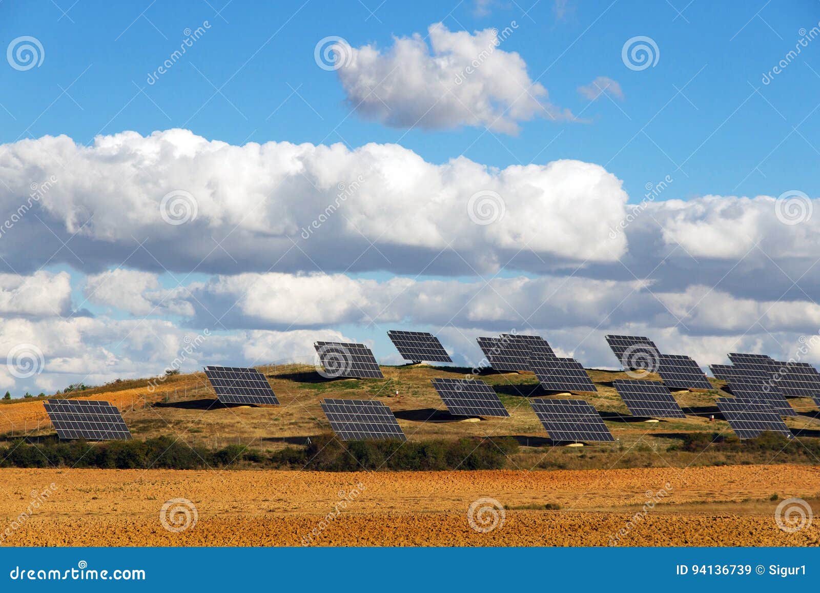 Solar Panels in the Field stock image. Image of cell - 94136739