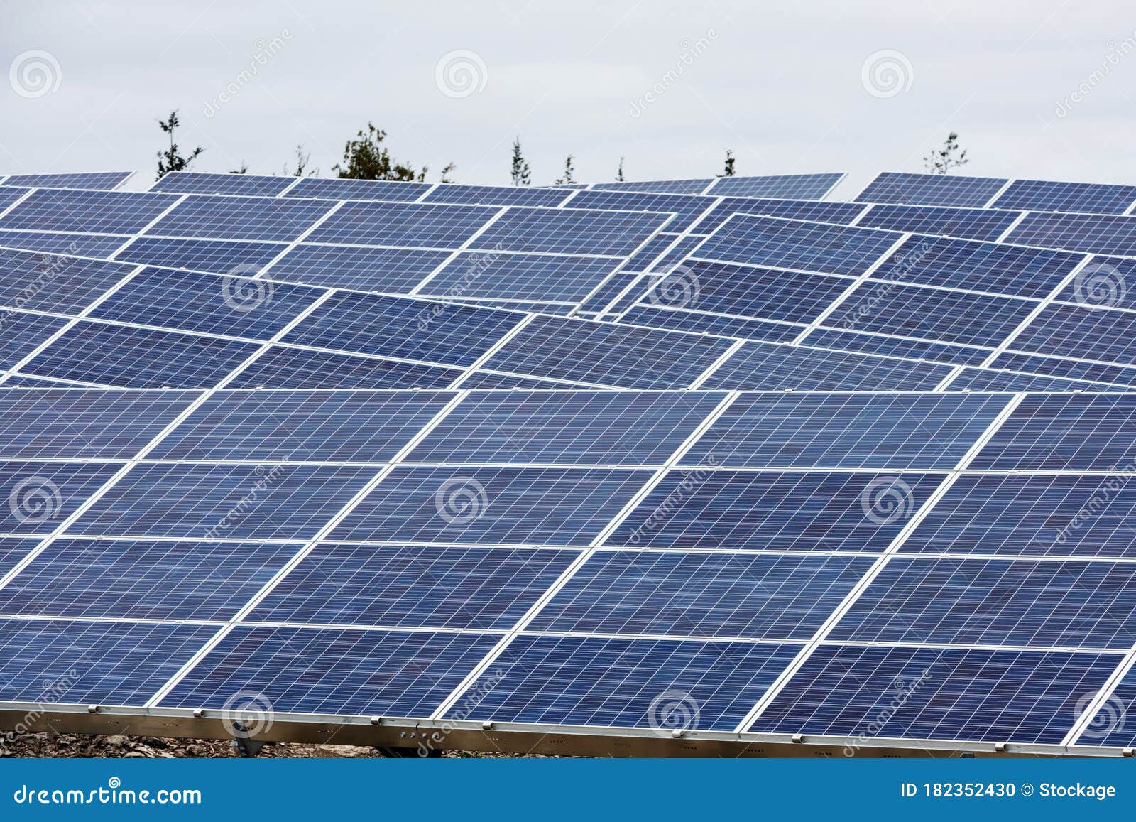 Solar Panels Filling the Landscape at a New Solar Farm Stock Photo ...