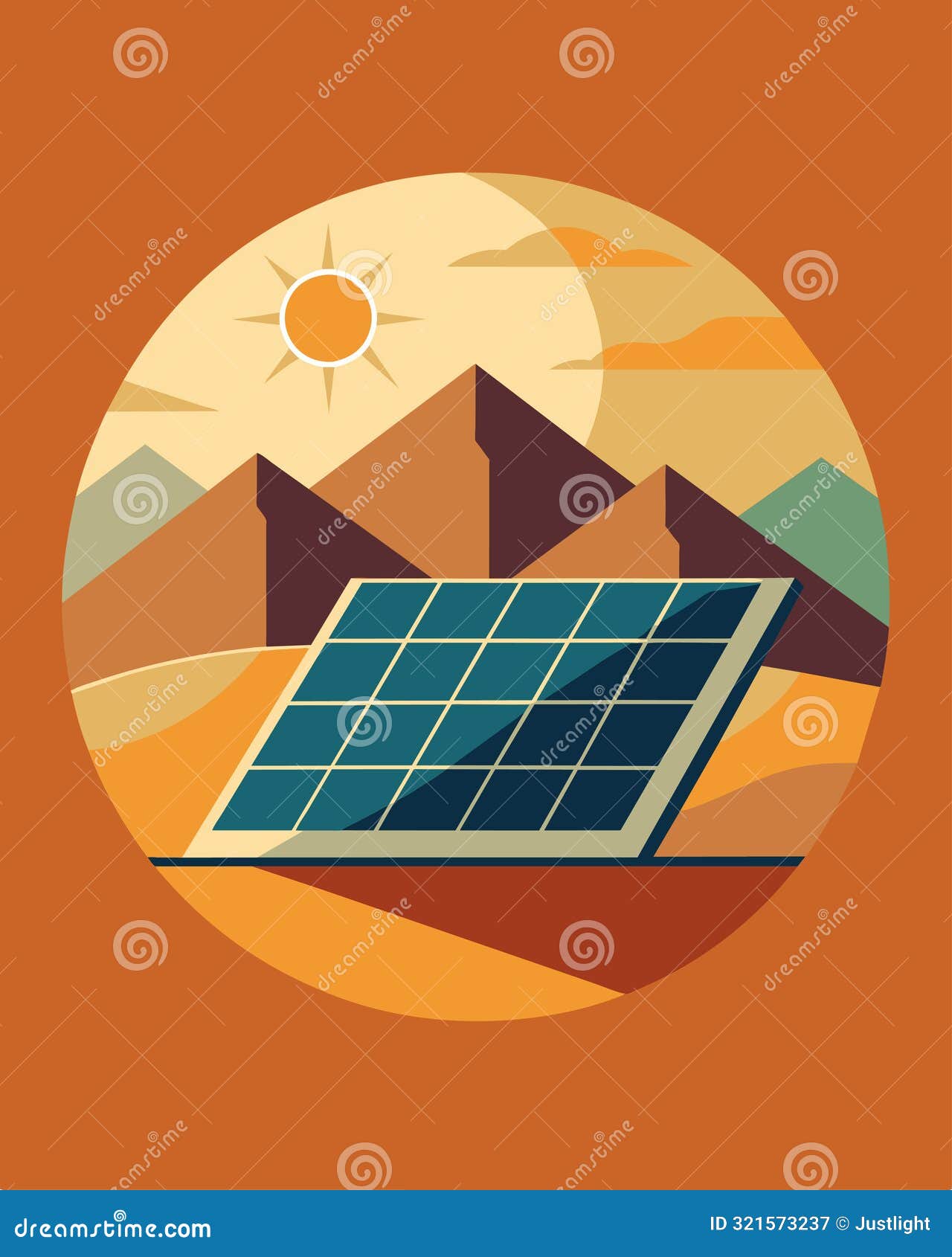 The Solar Panels Form a Patchwork of Light Against the Earthy Tones of ...