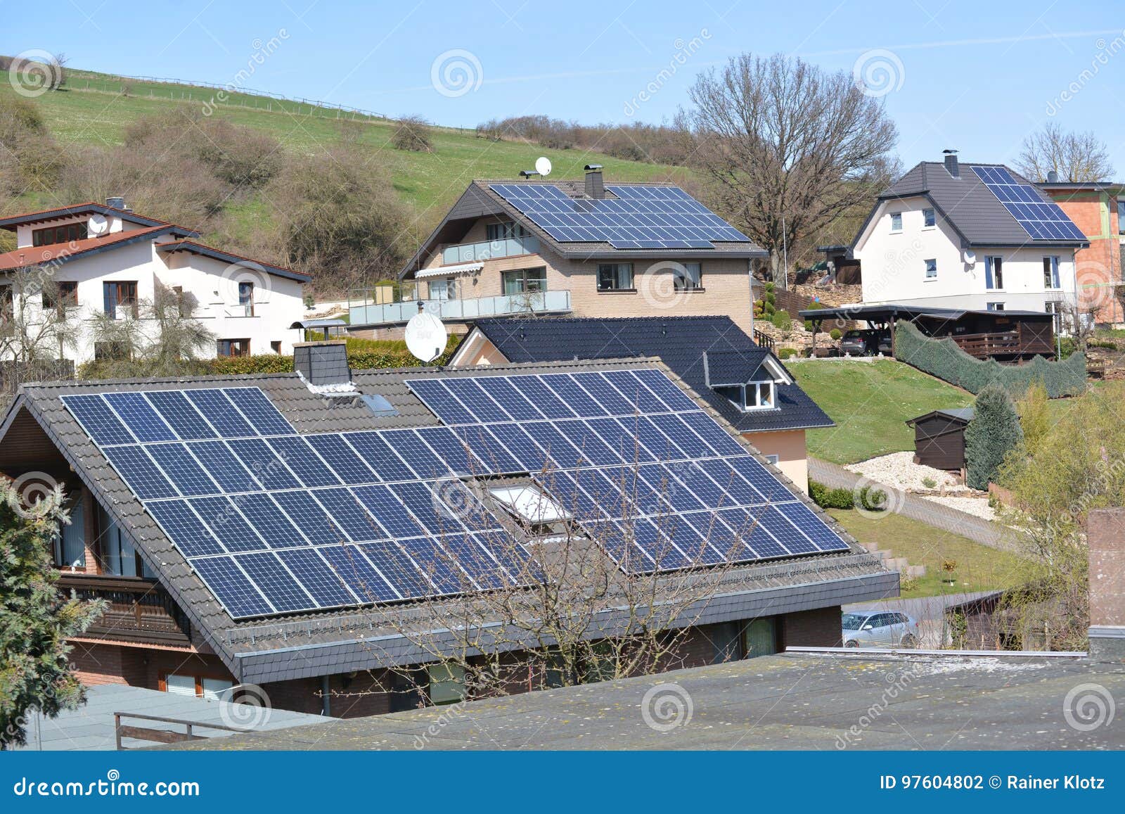 Solar Panels in German Town Editorial Photography - Image of ...