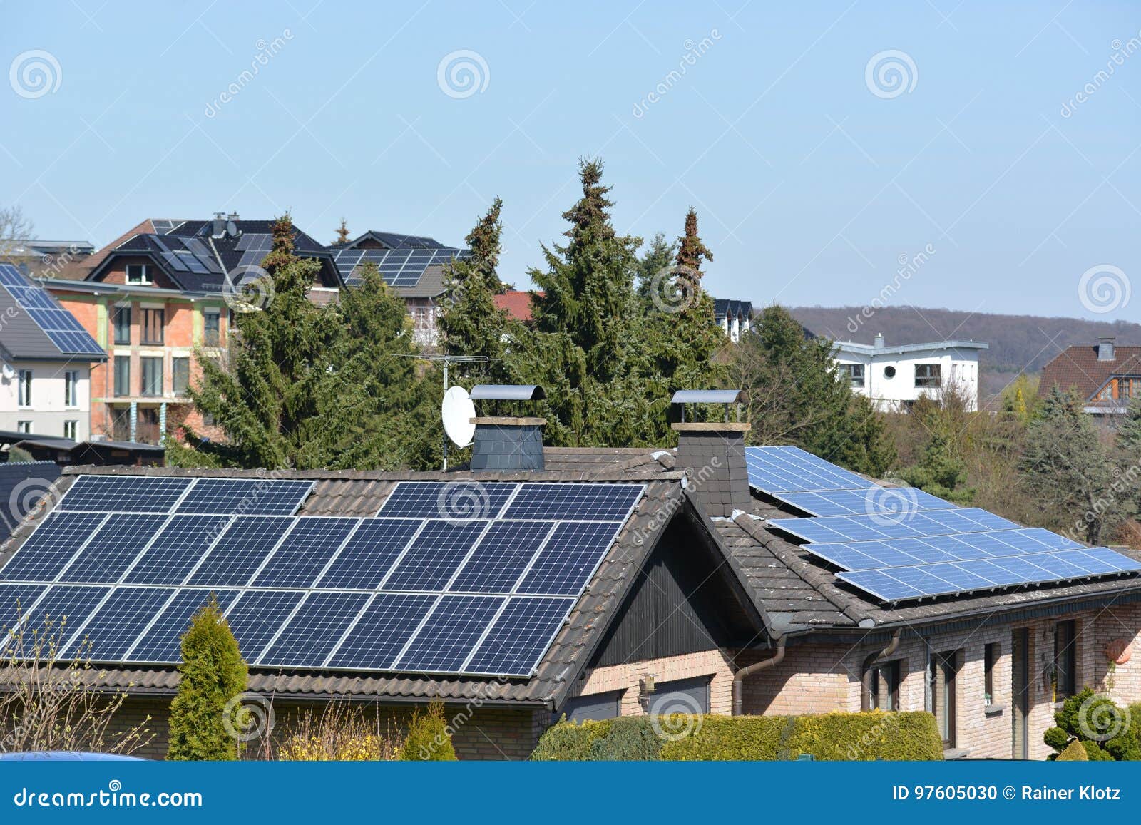 Solar Panels in German Town Stock Photo - Image of germany, alternative ...