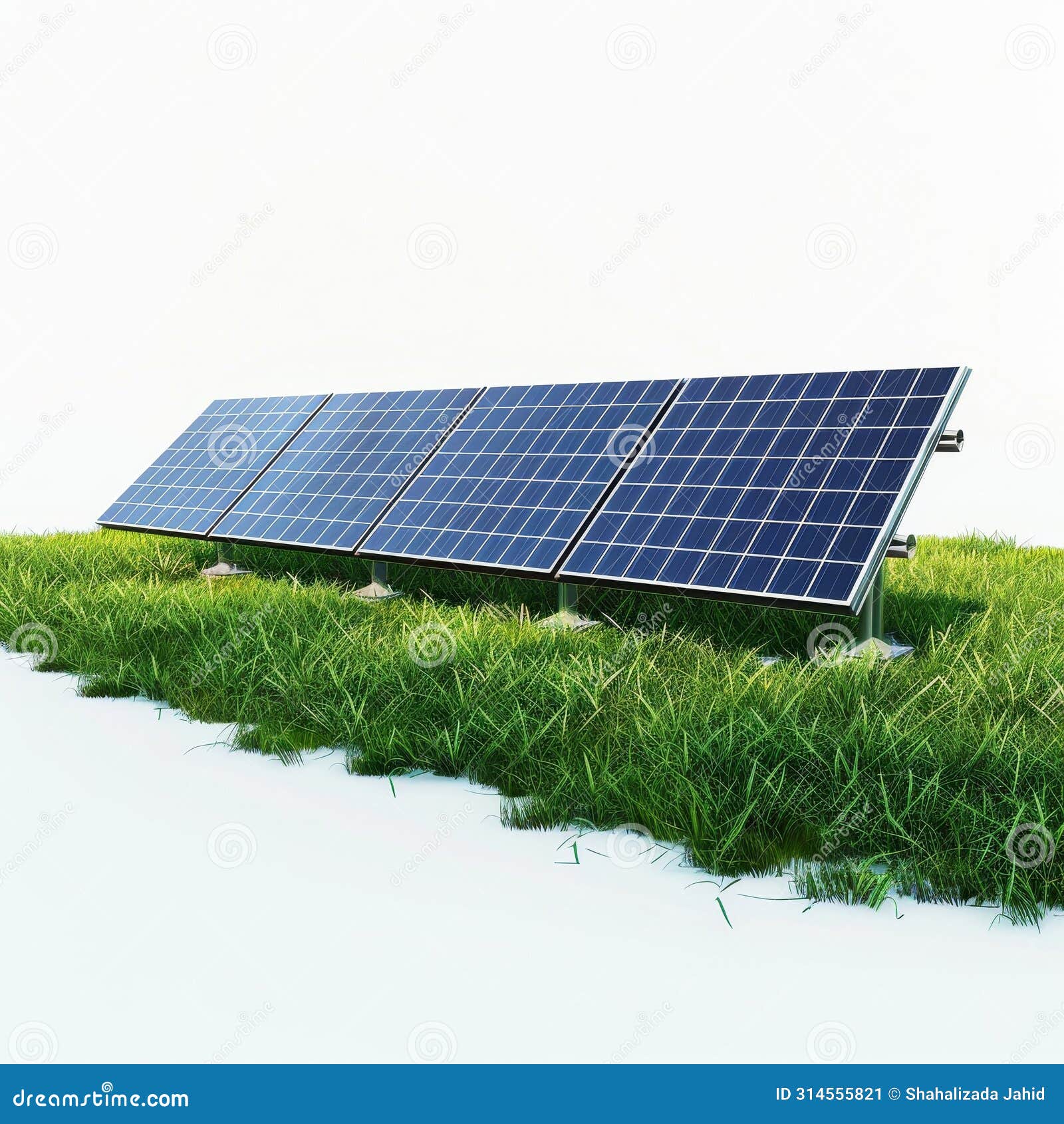 Solar Panels on Grass Field Harnessing Solar Energy with Engineering ...