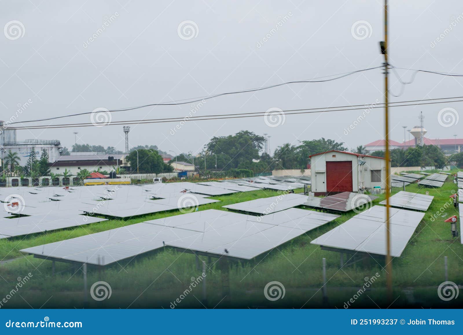 Solar Panels in a Grass Field Stock Image - Image of industry ...