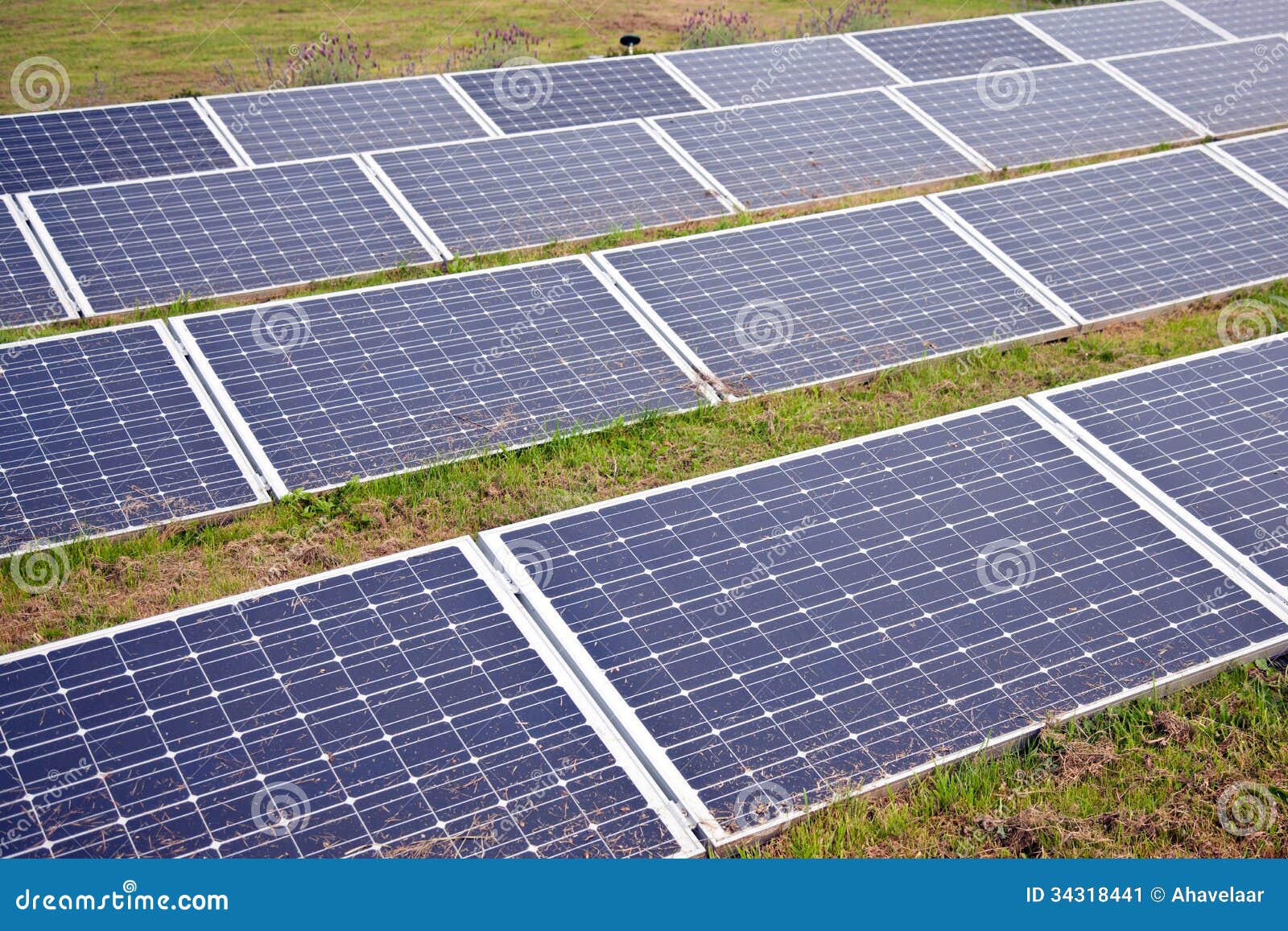 Solar panels in the grass stock image. Image of climate - 34318441