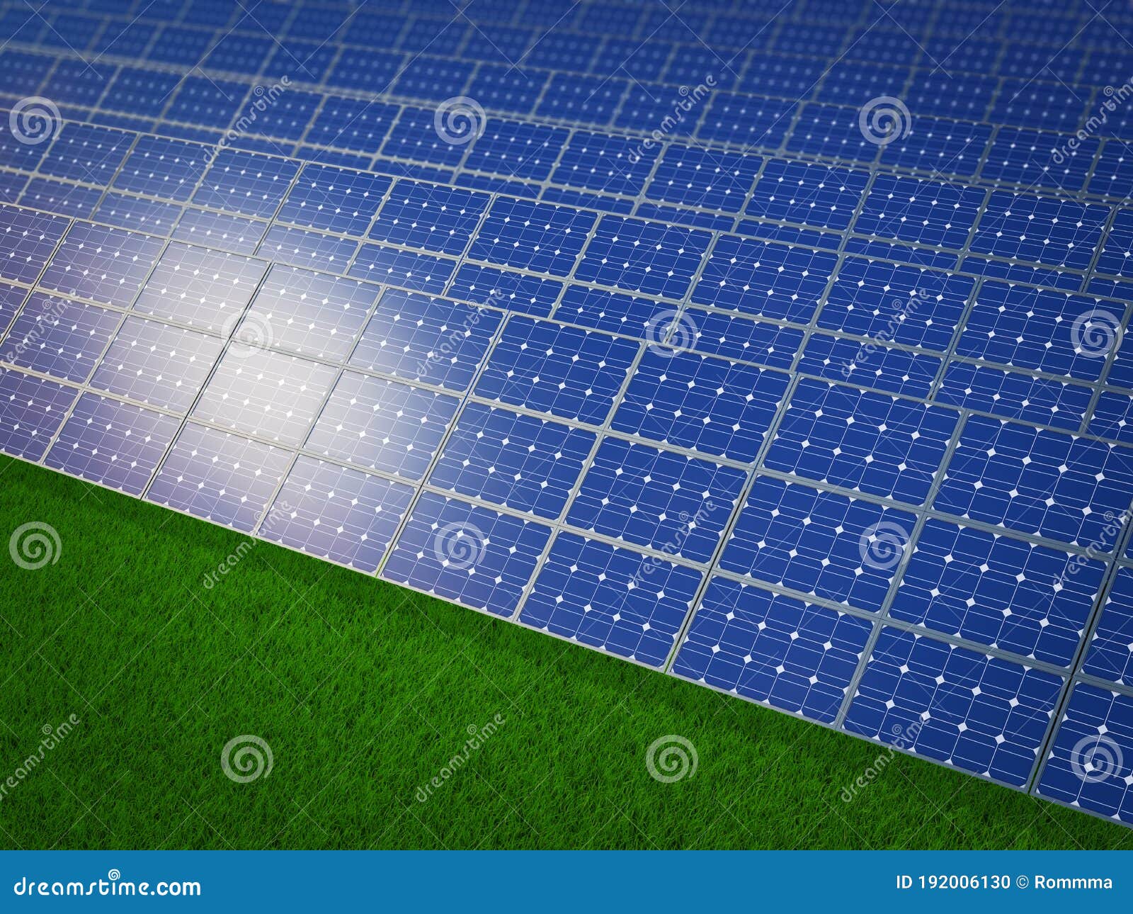 Solar panels on grass stock illustration. Illustration of generate ...