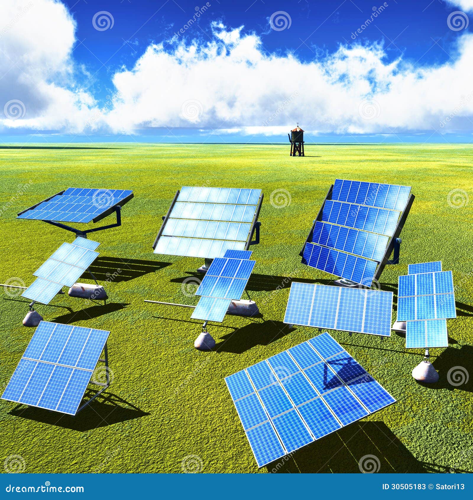Solar Panels on Green Grass Stock Image - Image of electricity, ecology ...
