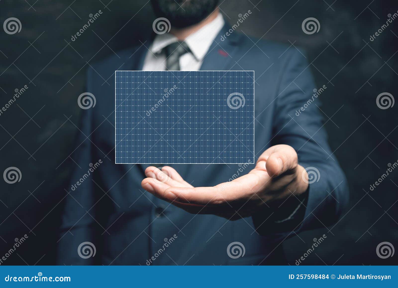 Solar Panels in Hand. Man Holding in His Hand Stock Photo - Image of ...