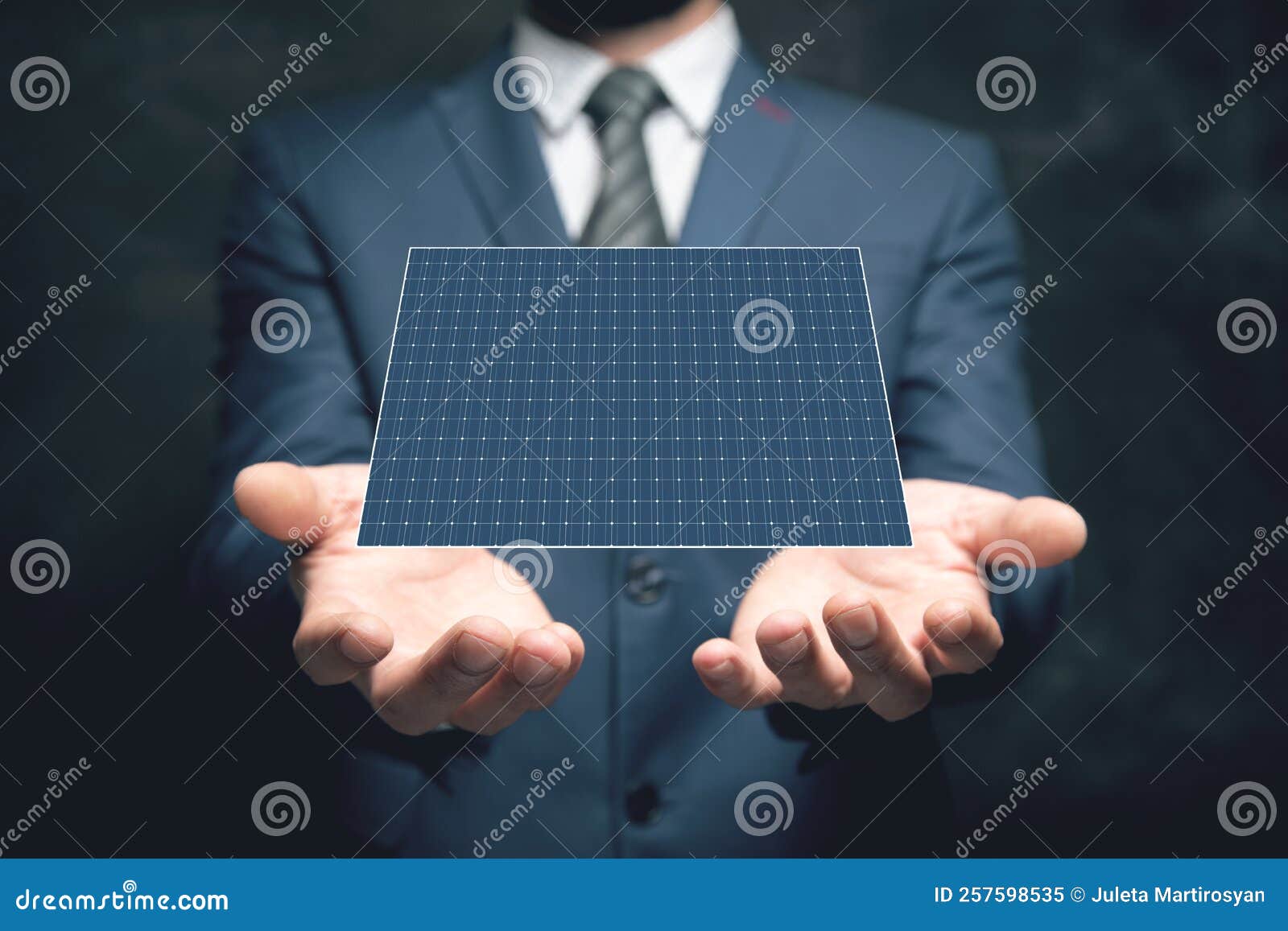 Solar Panels in Hand. Man Holding in His Hand Stock Image - Image of ...