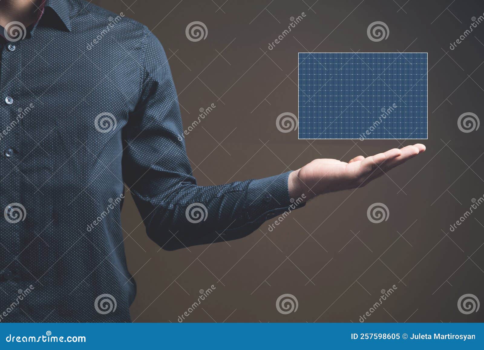 Solar Panels in Hand. Man Holding in His Hand Stock Image - Image of ...