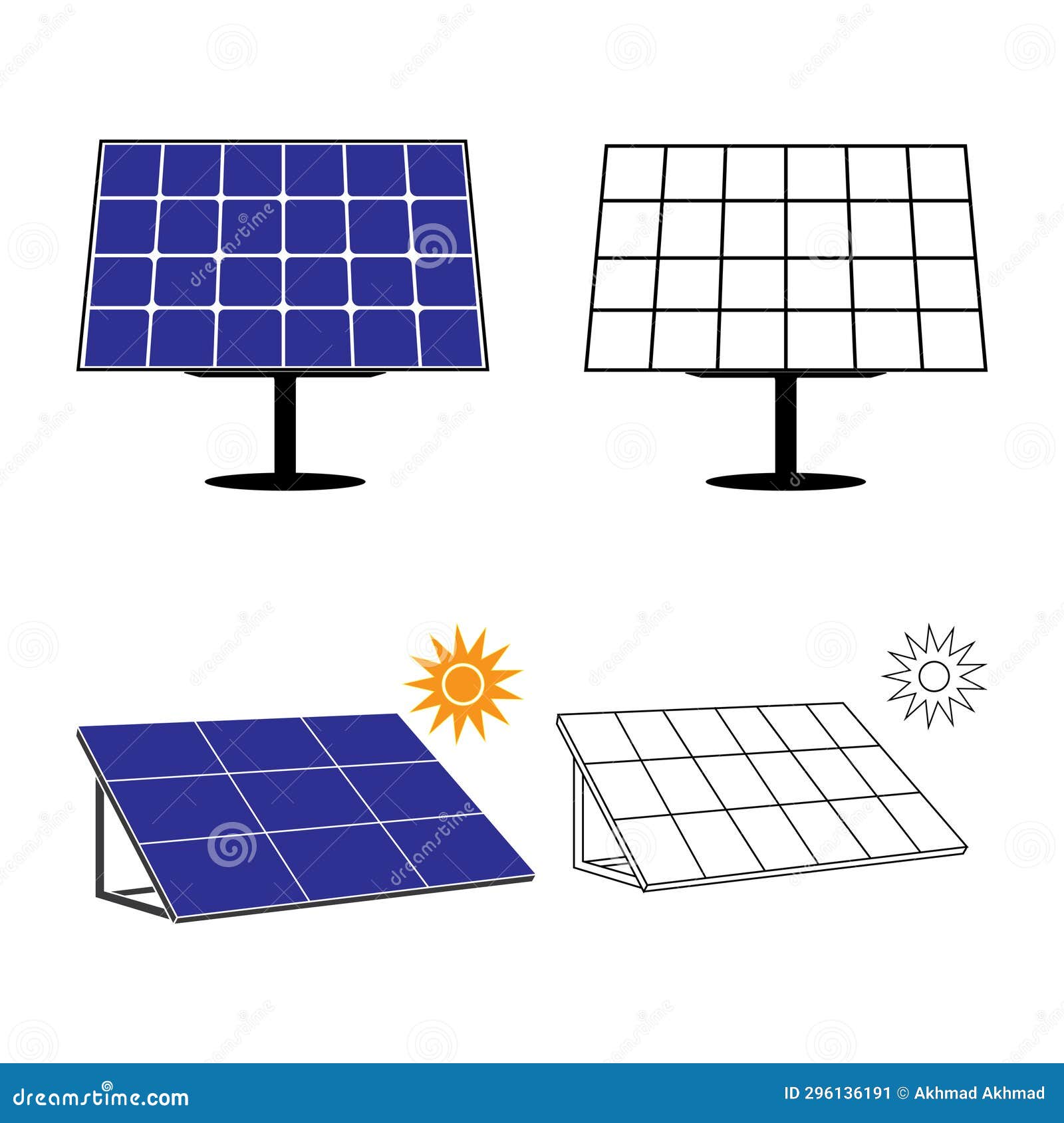Solar panels icon stock vector. Illustration of voltage - 296136191