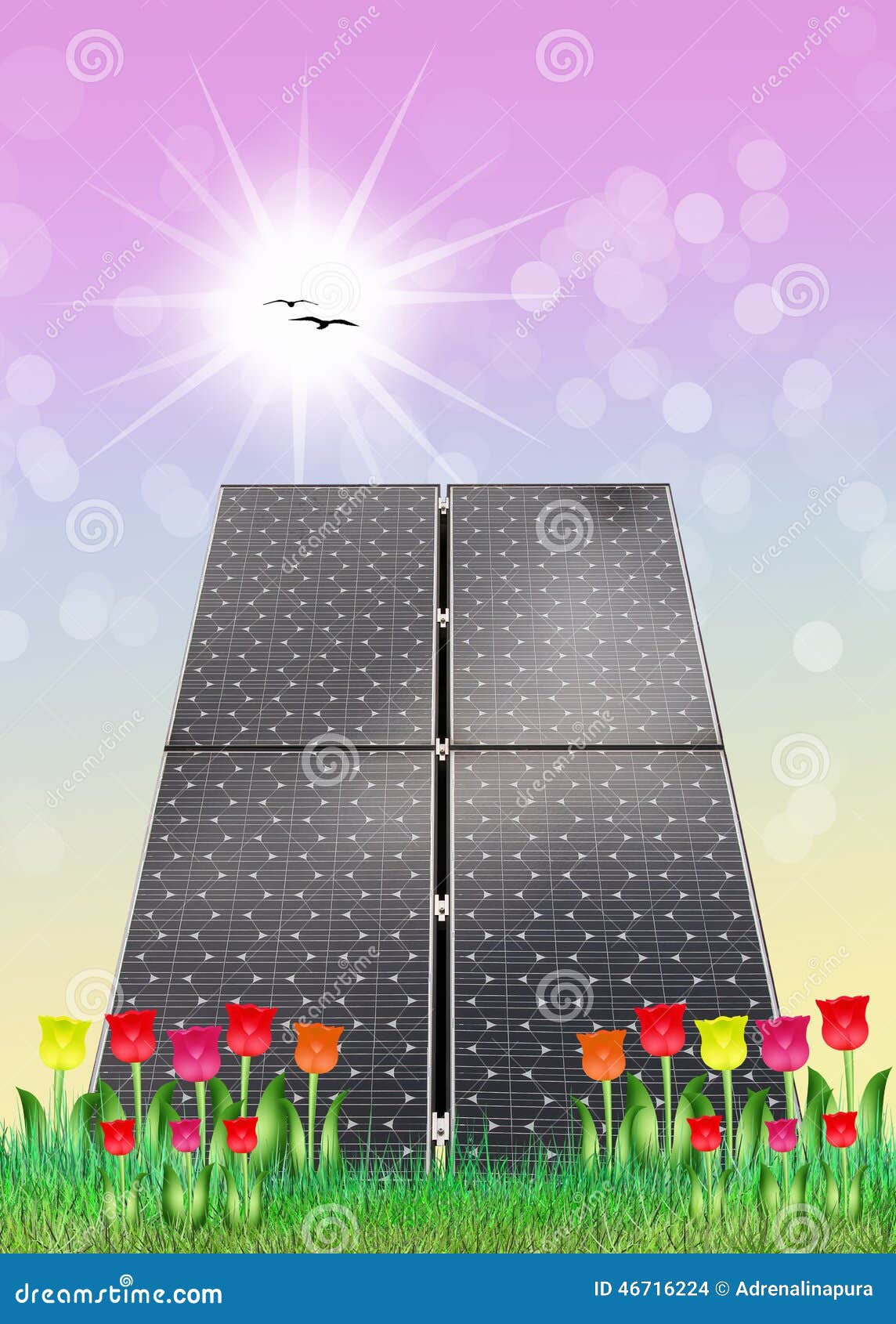 Solar panels stock illustration. Illustration of rays - 46716224
