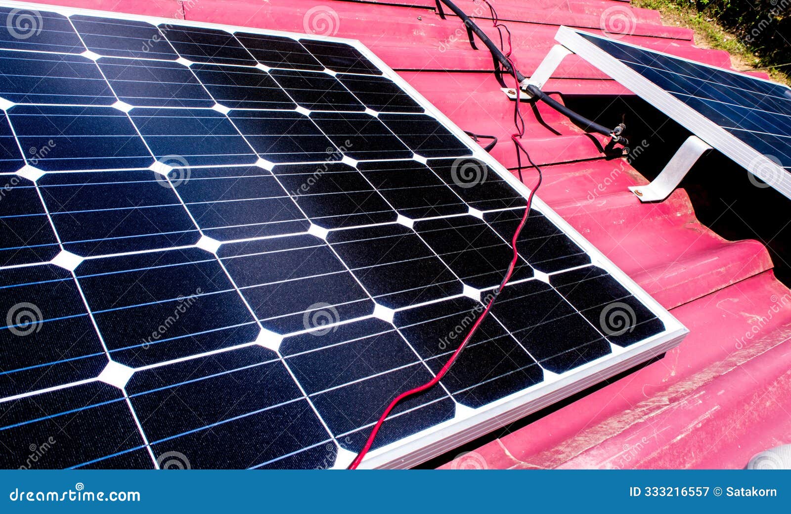 Solar Panels Installation on the Roof in Process Stock Image - Image of ...