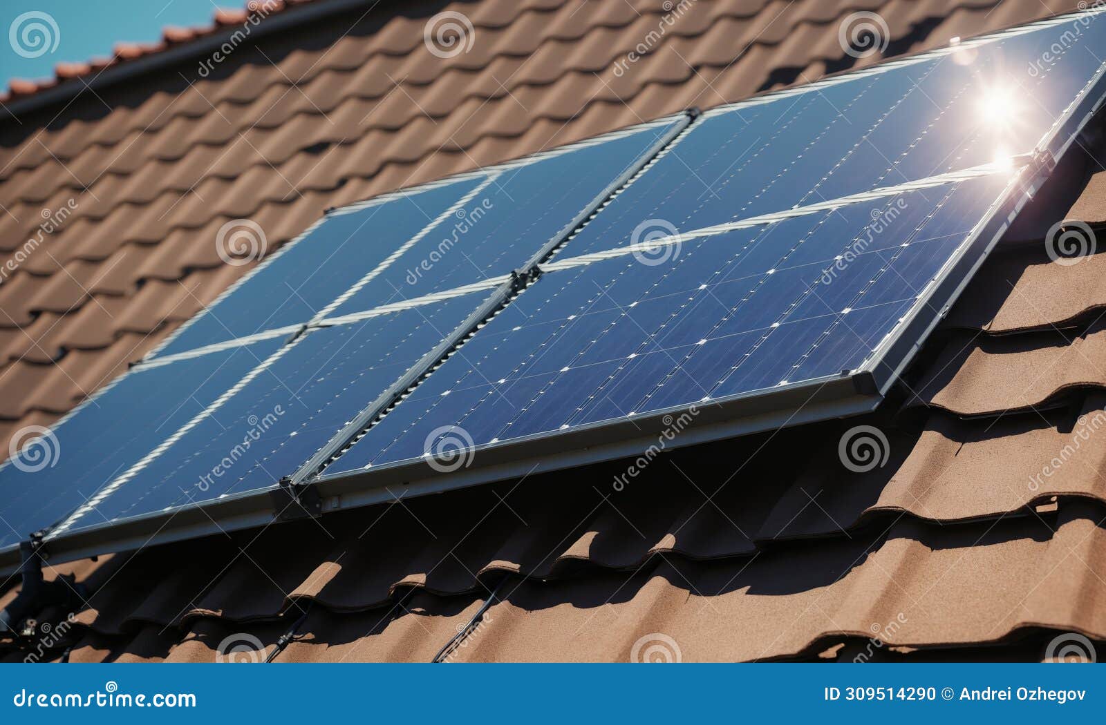 Solar Panels Installed on the Roof of a House. Solar Energy Stock Photo ...