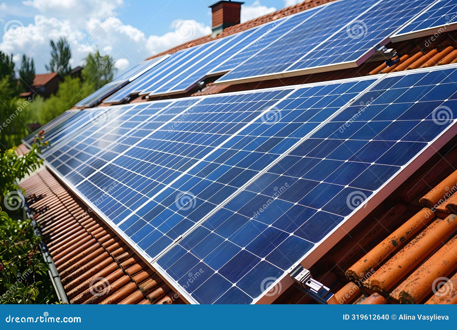 Solar Panels Installed on the Roof Rooftop of a Residential Modern ...