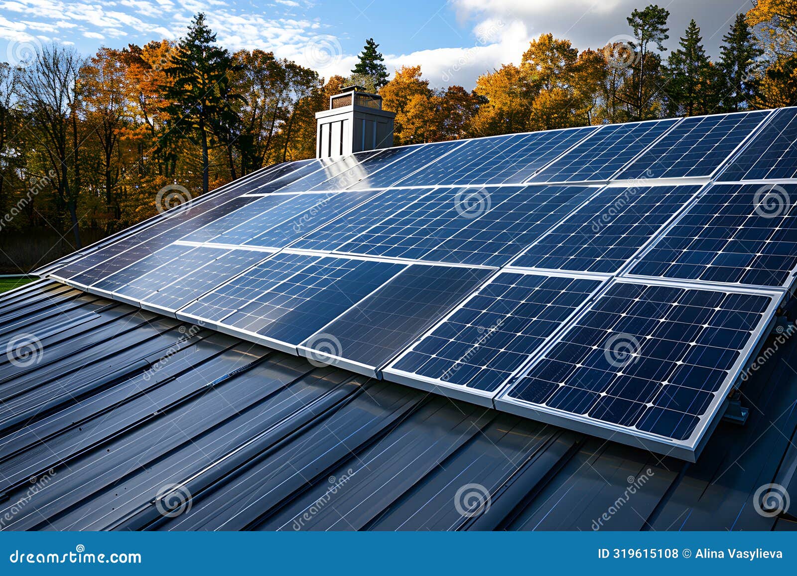 Solar Panels Installed on the Roof Rooftop of a Residential Modern ...