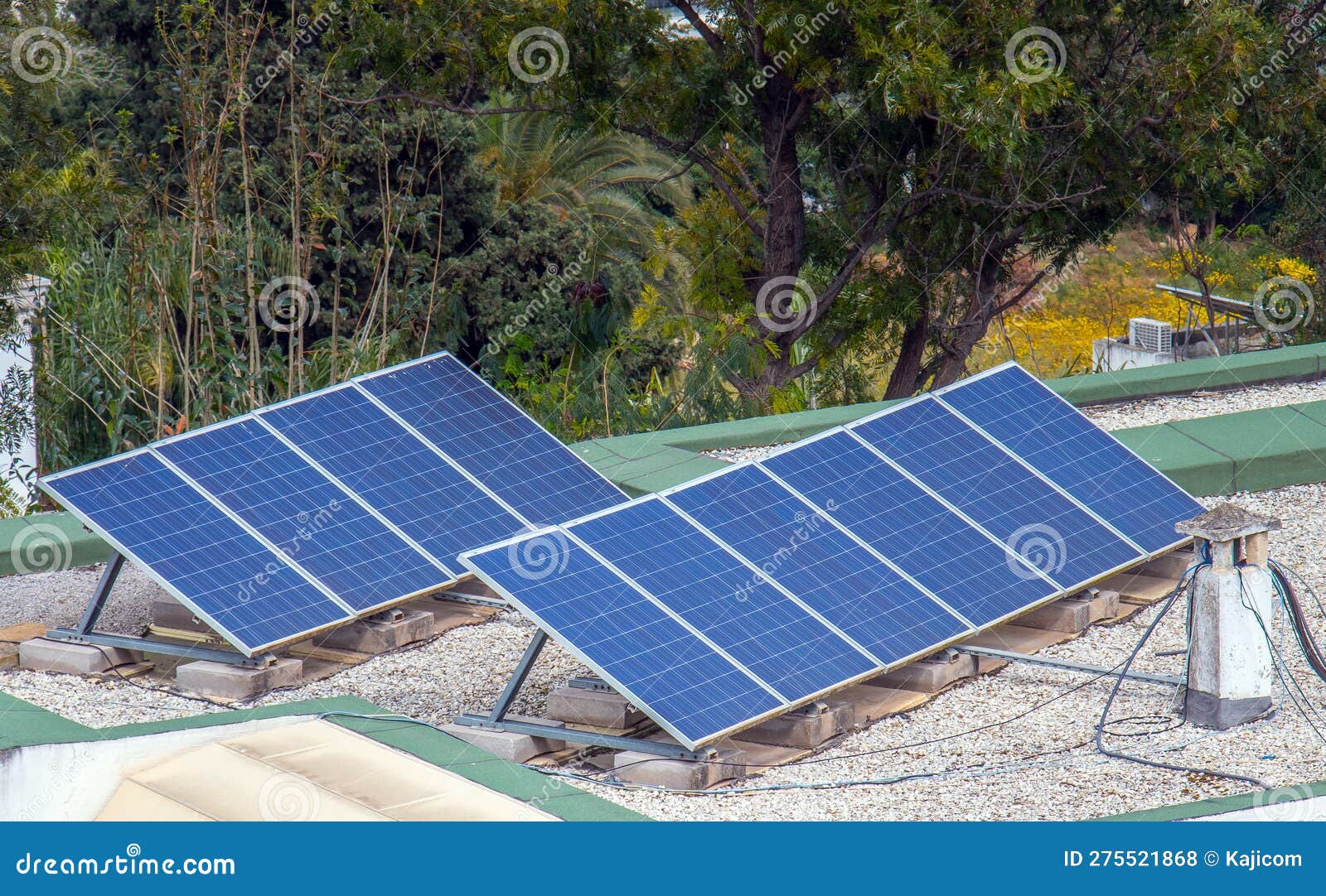 Solar Panels Installed on a Rooftop Stock Photo - Image of cells ...