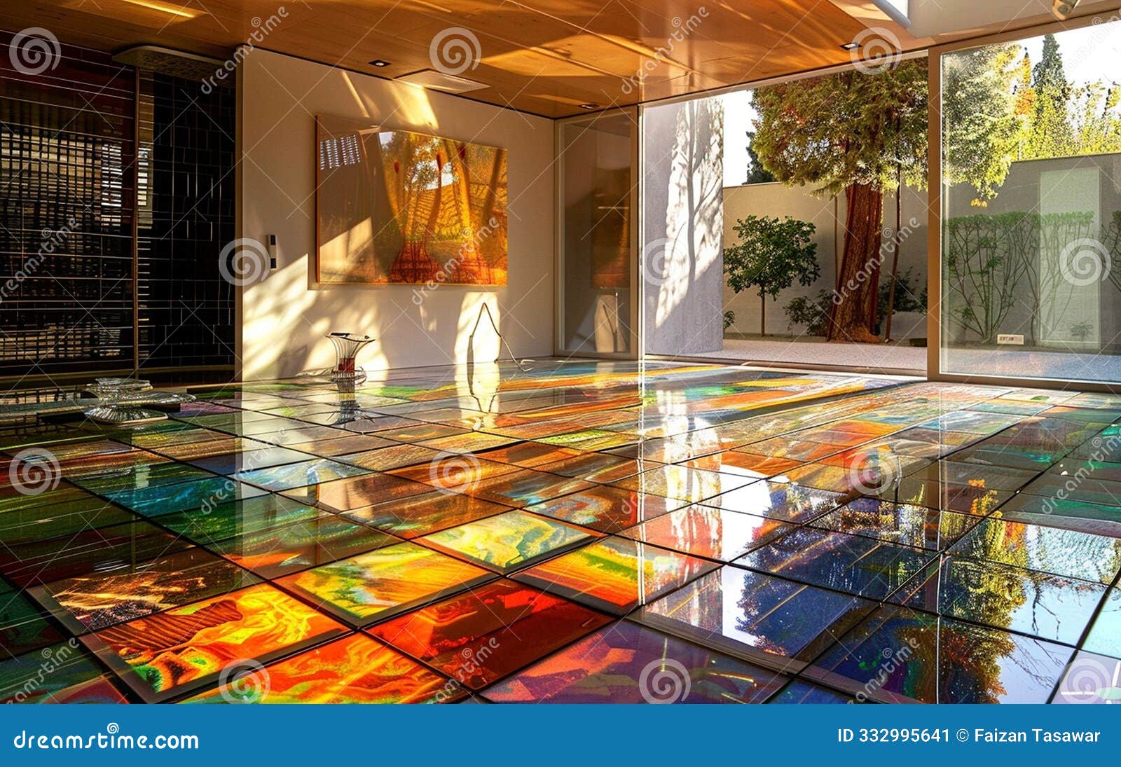 Solar Panels Integrated into Floor Design -Generative Ai Stock Image ...
