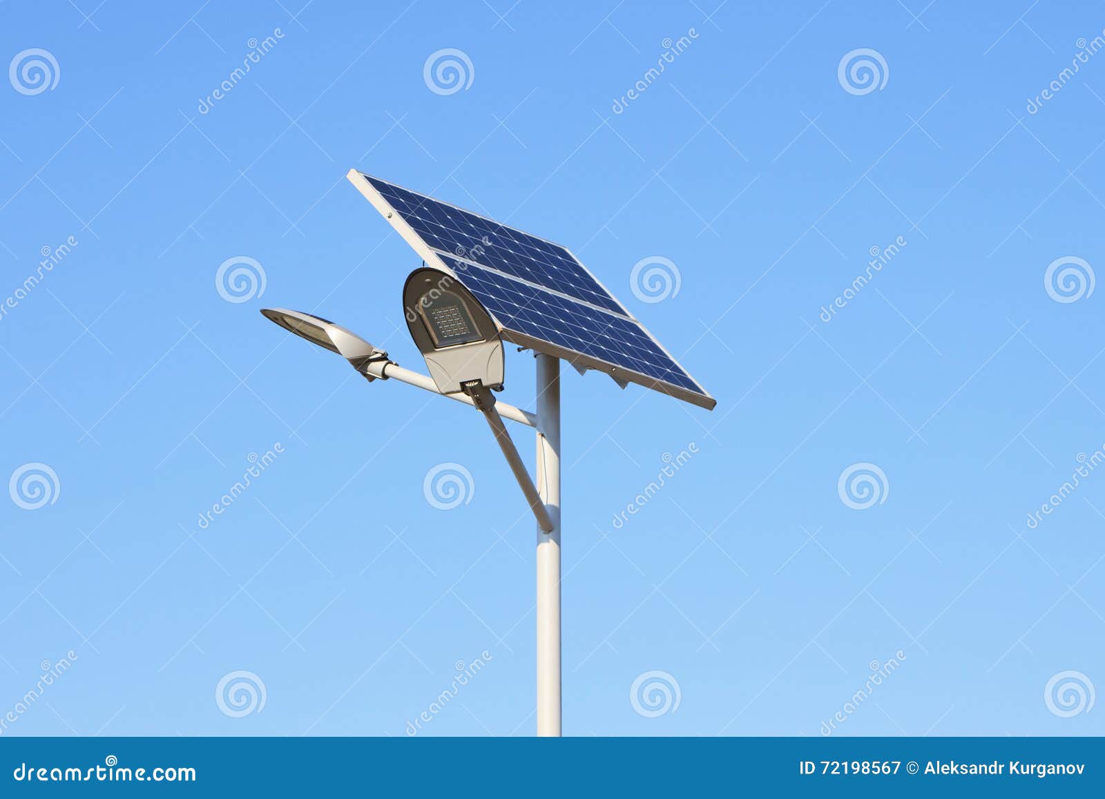 Solar panels with led lamp stock image. Image of light - 72198567