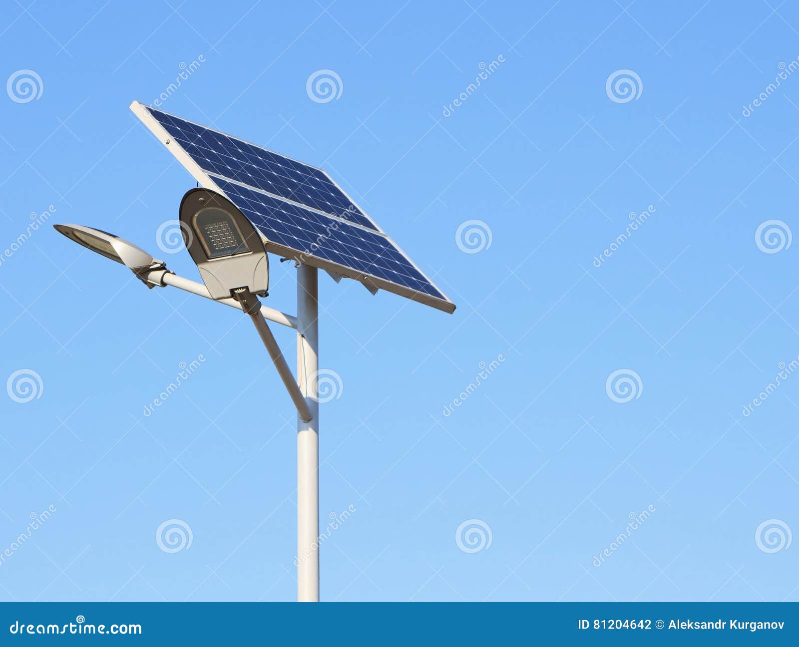 Solar panels with led lamp stock photo. Image of modern - 81204642