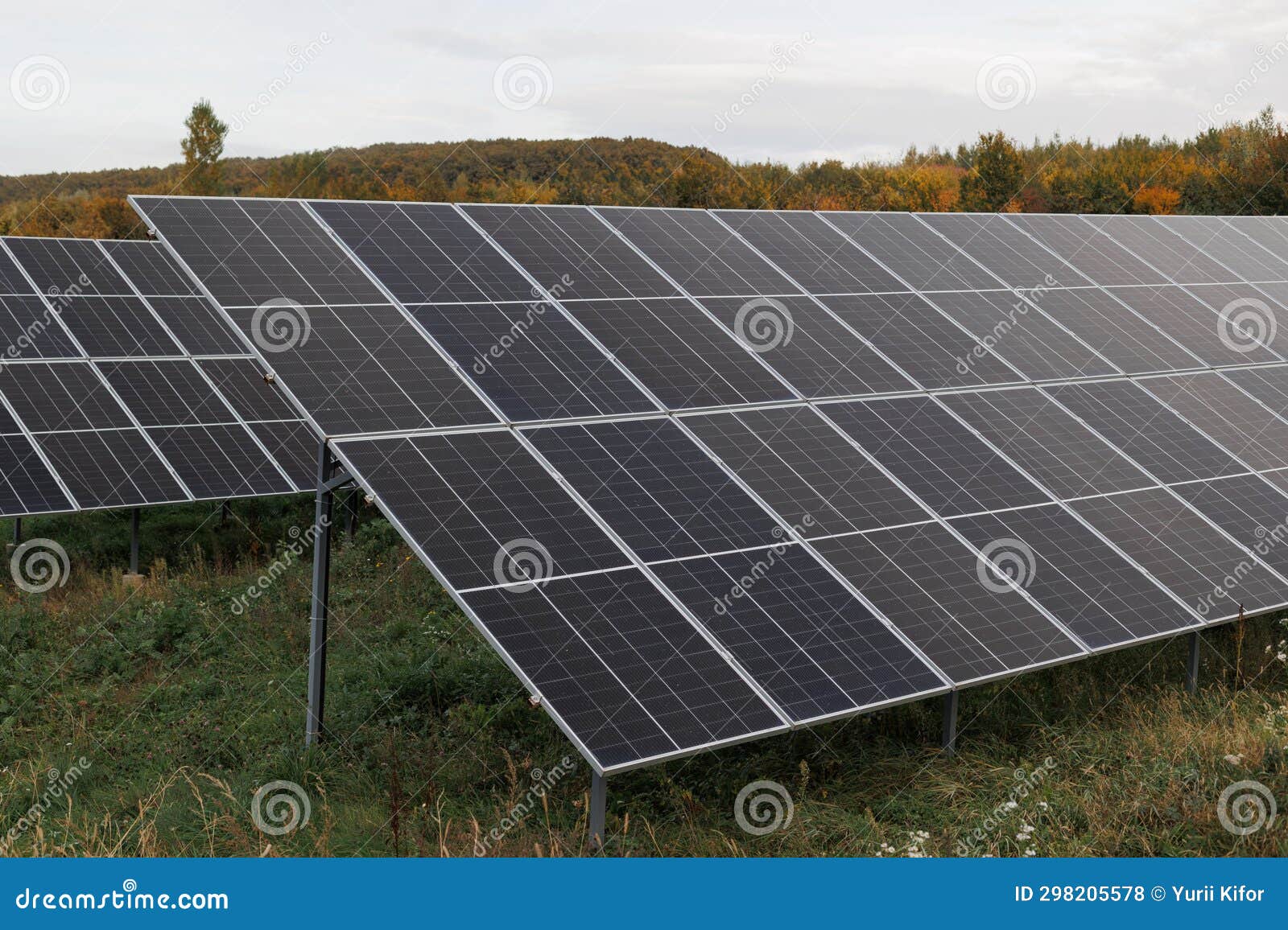 Solar Panels on Metal Framework in Sunlit Field Stock Photo - Image of ...