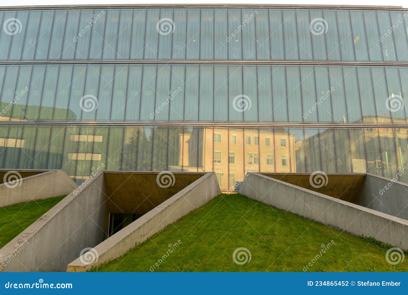 Solar Panels of a Modern Building for Renewable Energy at Basel on ...