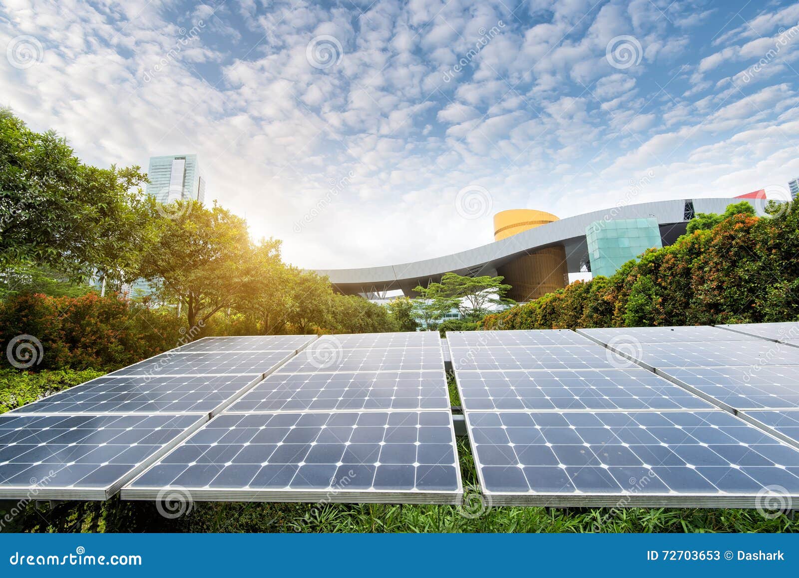 Solar Panels in Modern City Stock Image - Image of generator, clean ...