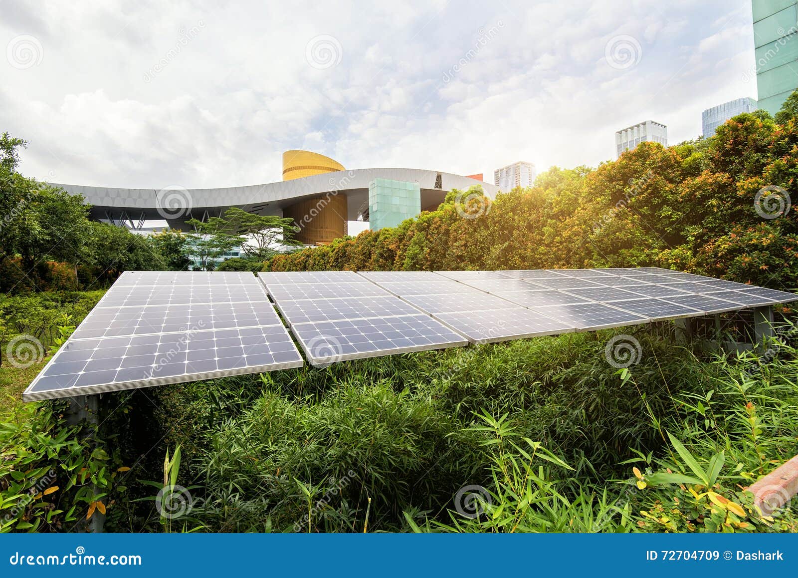 Solar Panels in Modern City Stock Image - Image of landscape ...