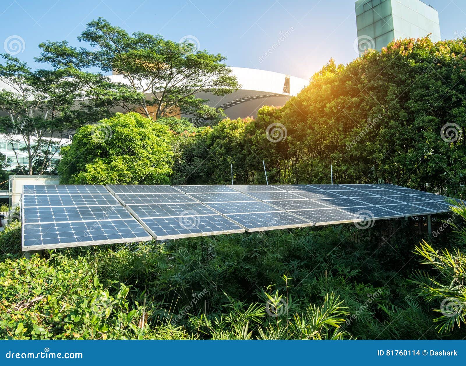Solar Panels in Modern City Stock Photo - Image of city, economical ...