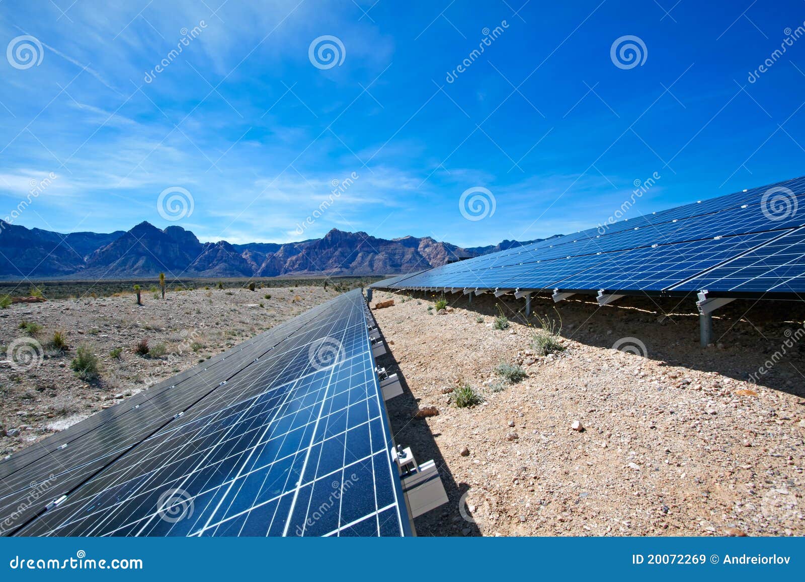 Solar Panels in the Mojave Desert. Stock Image - Image of mountain ...