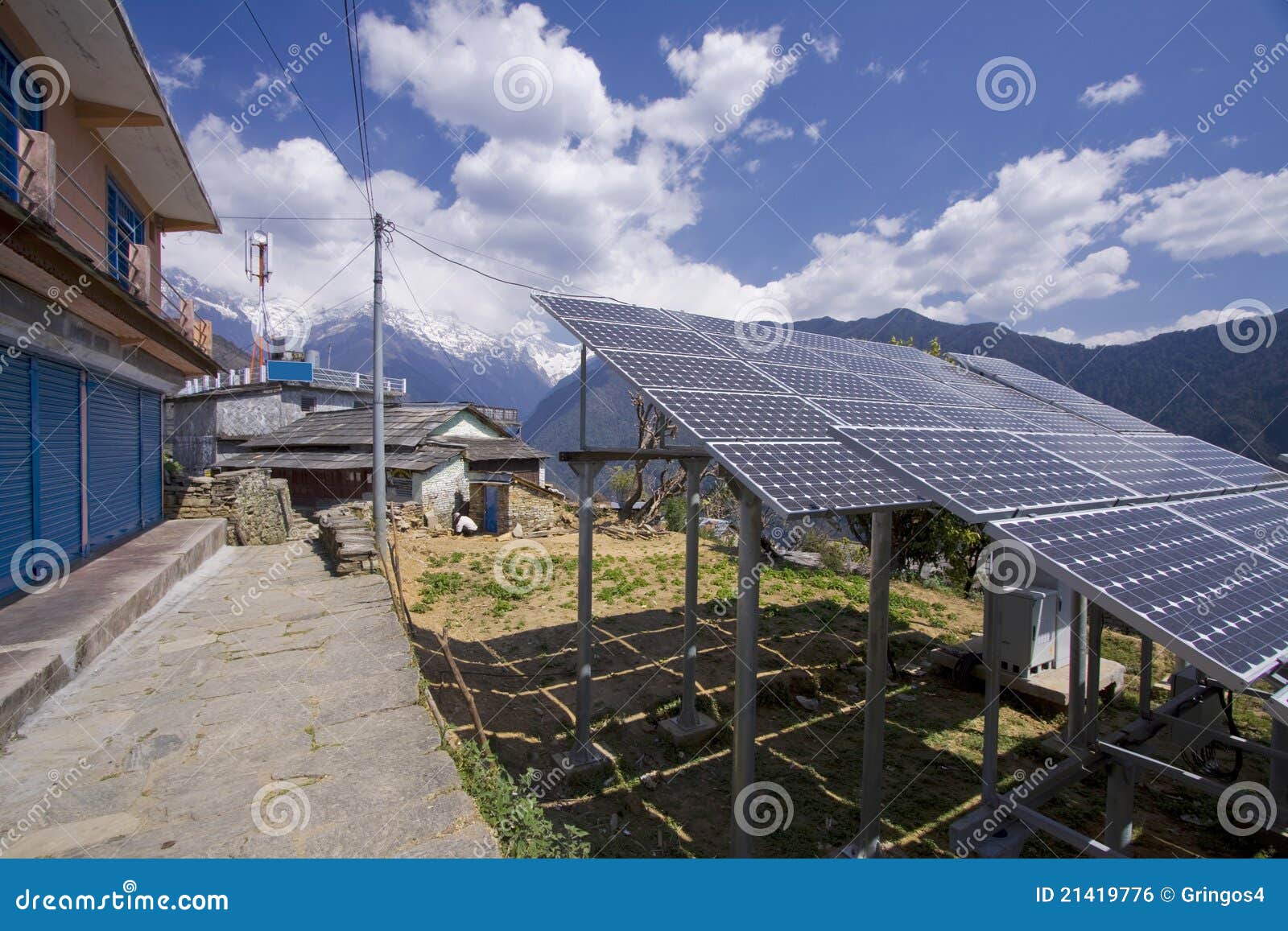 Solar Panels at a Mountain Landscape Stock Photo - Image of alternative ...