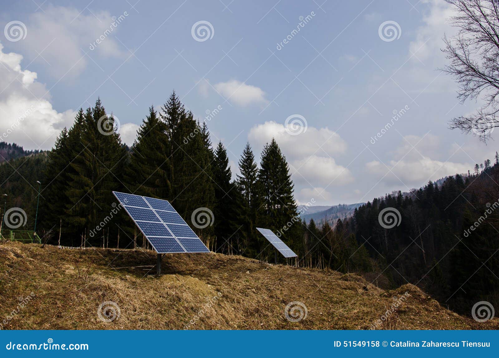 Solar Panels in a Mountain Region Stock Photo - Image of mountain ...
