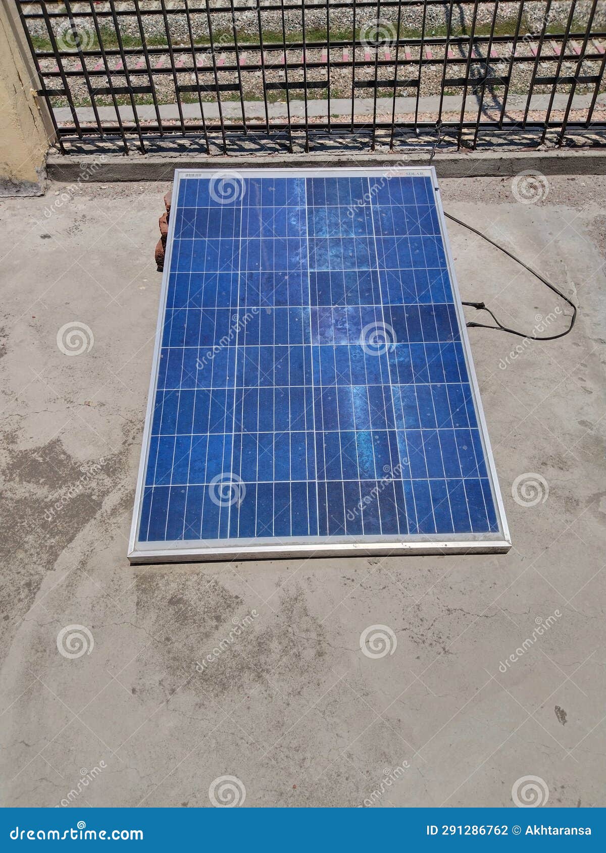 Solar Panels Mounted on the Balcony Terrace Stock Photo - Image of ...