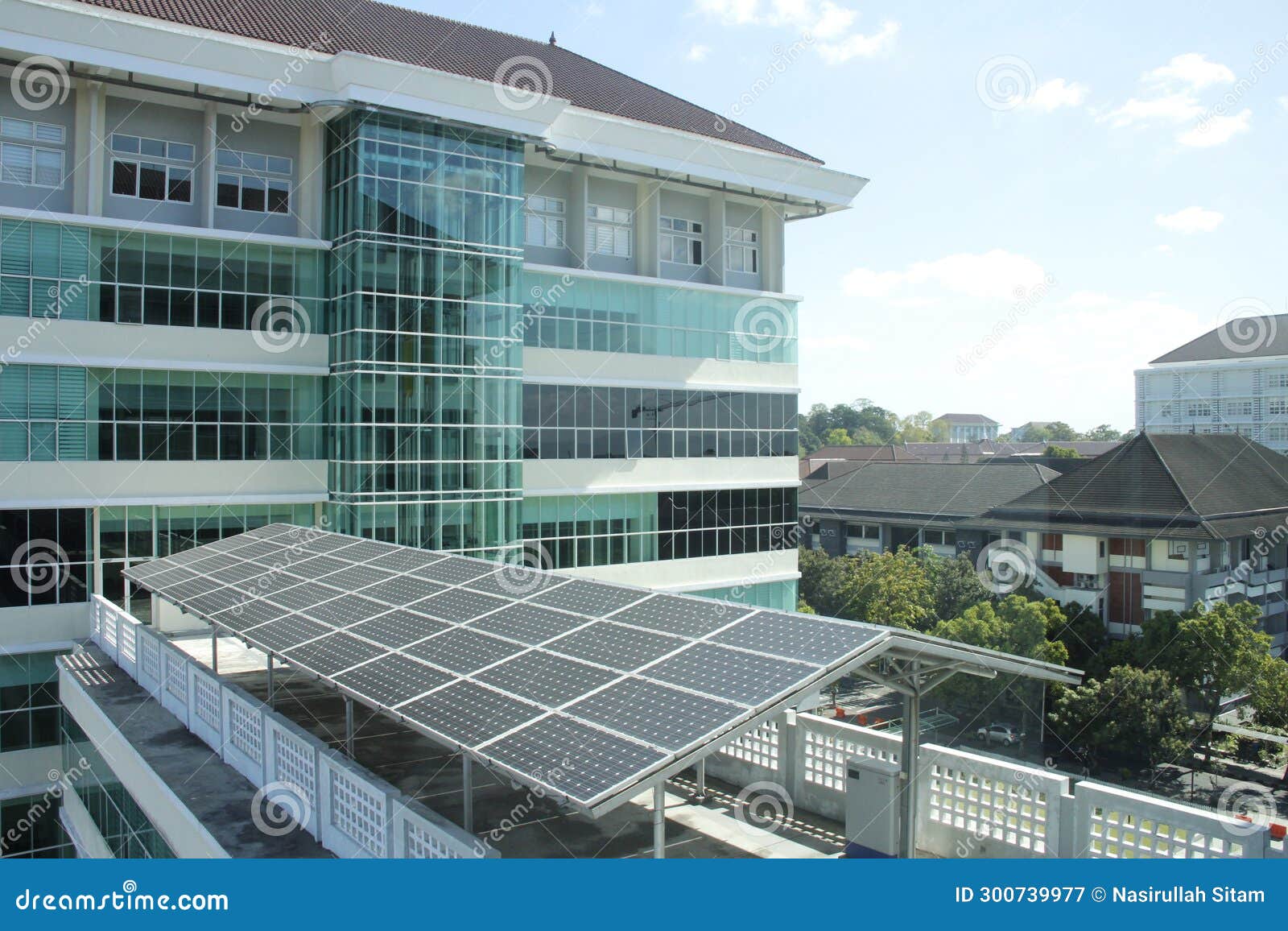 Solar Panels on a Multi-storey Building Stock Image - Image of panels ...