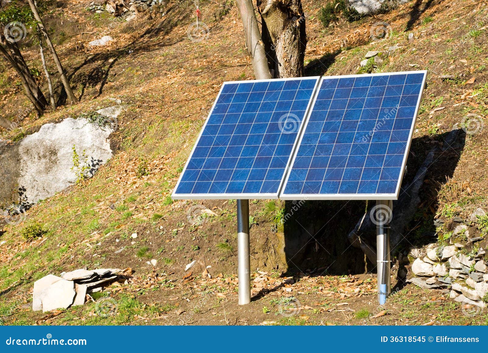Solar panels in nature stock image. Image of energy, cell - 36318545