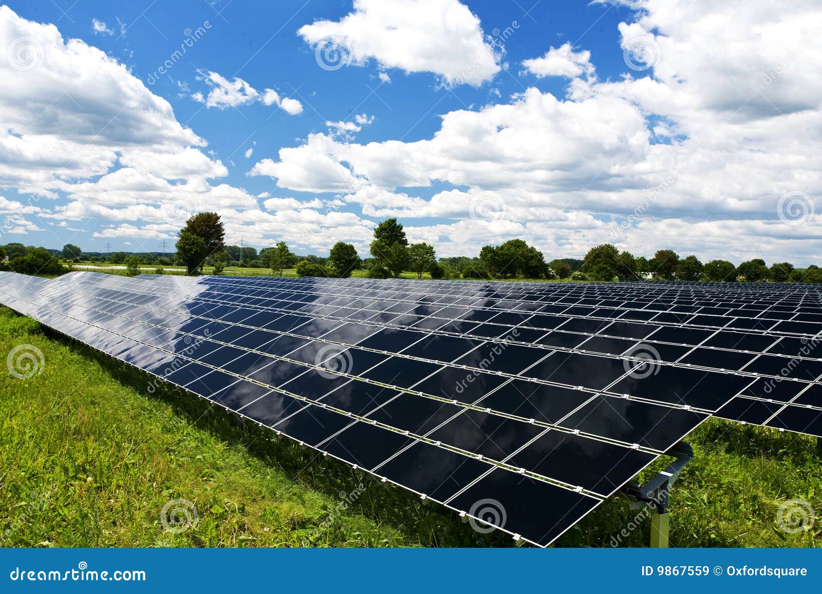 Solar Panels in the Nature Wit a Blue Sky Stock Image - Image of ...