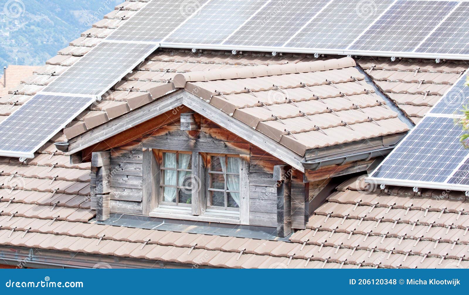 Solar Panels on an Old House Stock Photo - Image of electricity, energy ...