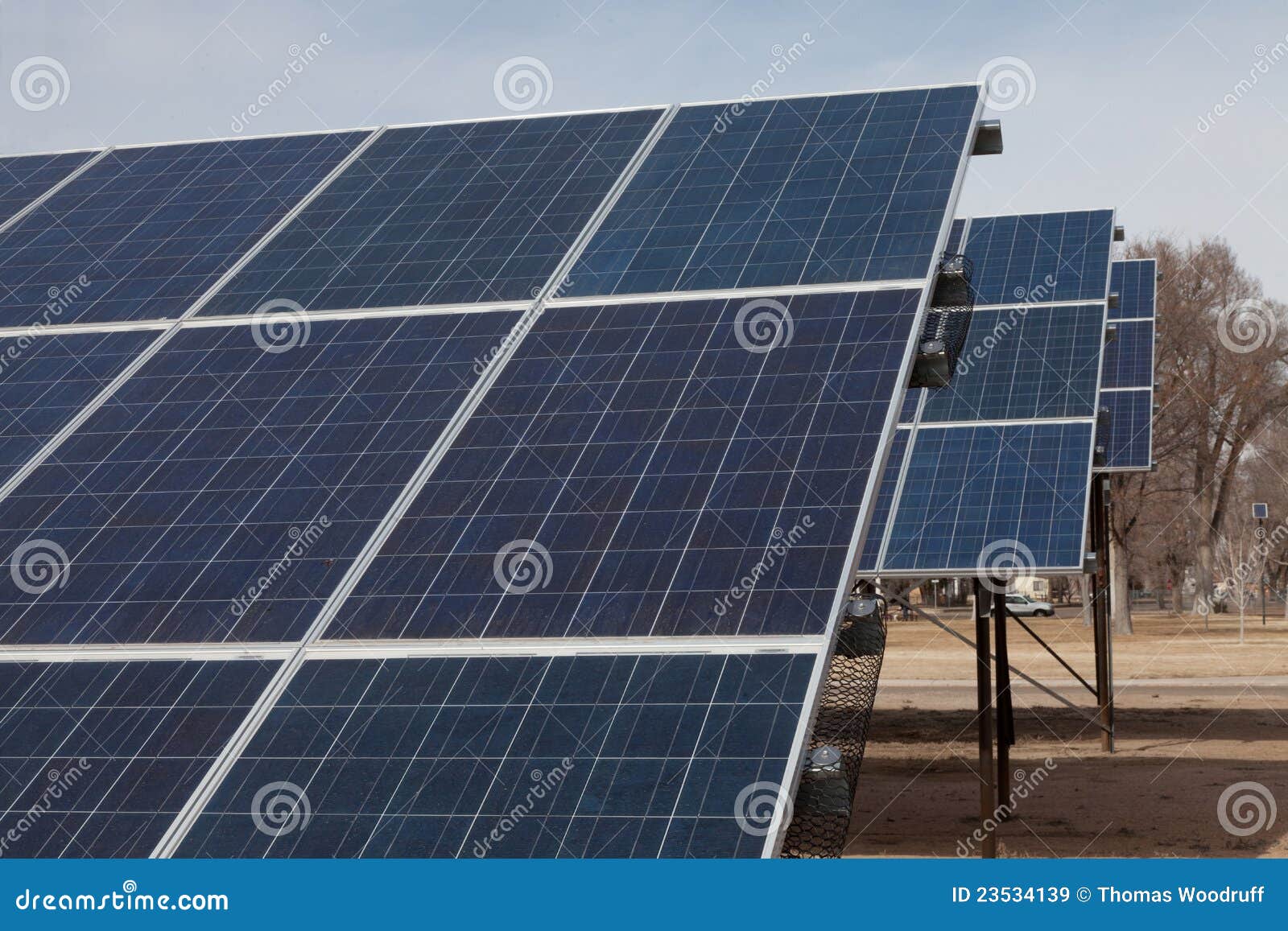 Solar panels in a park stock image. Image of panel, alternative - 23534139