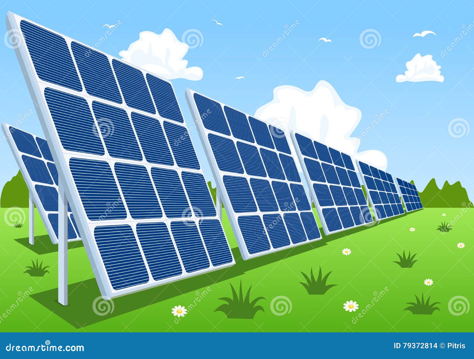 Solar Panels or Photovoltaic Modules Stock Vector - Illustration of ...