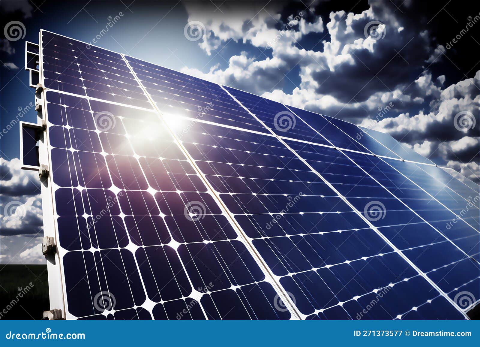 Solar Panels Photovoltaics in Solar Farm Eco-friendly Solution for ...